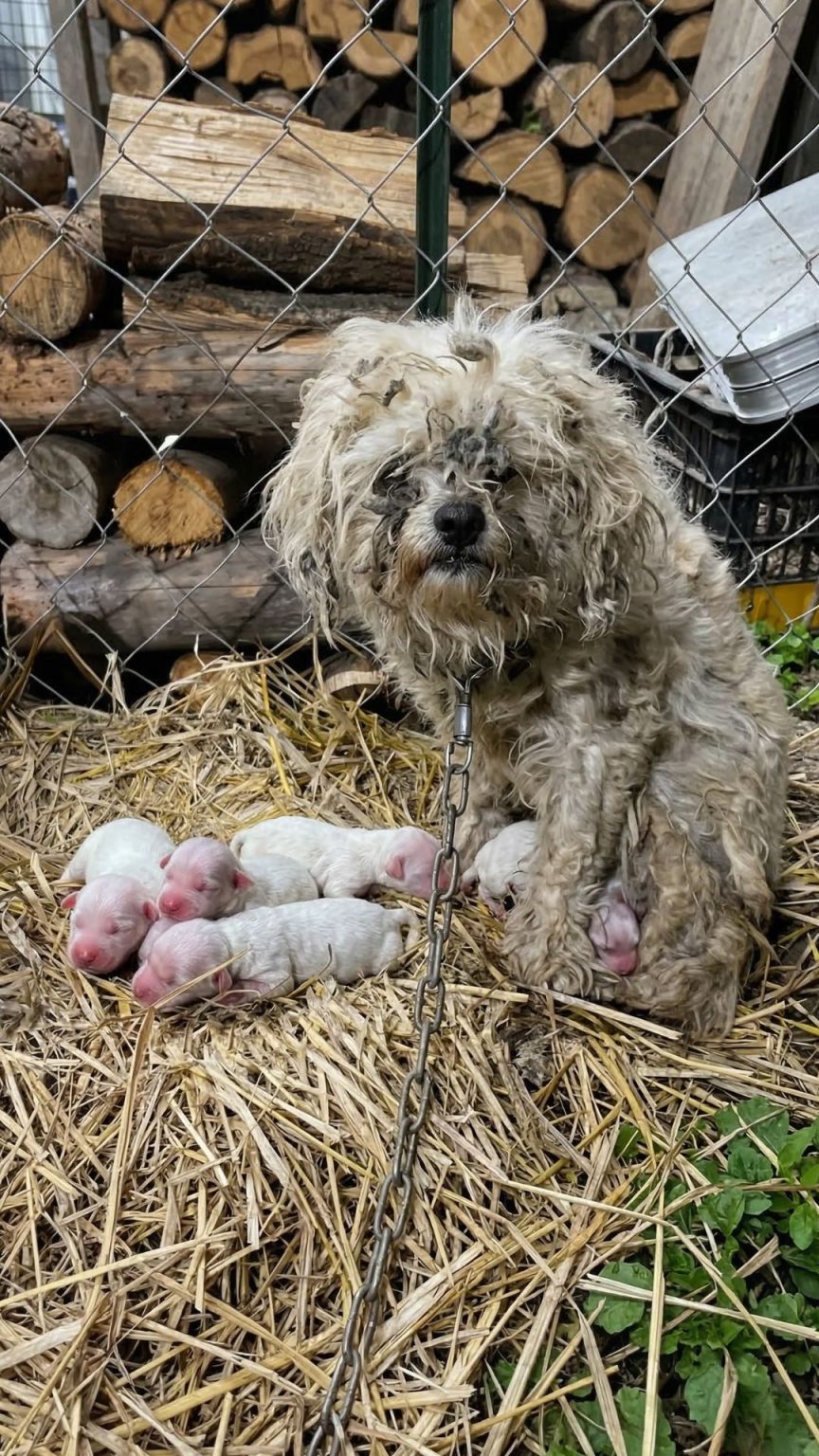 Chained and Starving in a Freezing Factory: A Mother Dog Wept When She ...